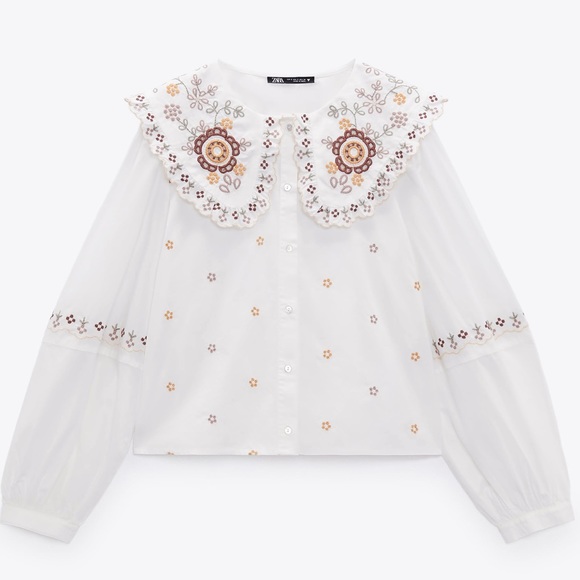 Zara | Tops | Zara Peter Pan Collard Shirt | Poshmark